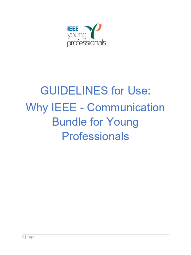 Guidelines For Use - Why IEEE - Communication Bundle For Young ...