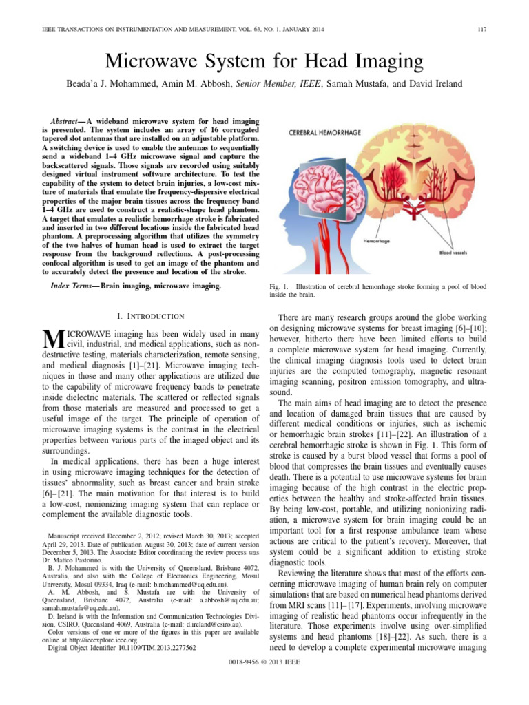 Microwave System For Head Imaging | PDF