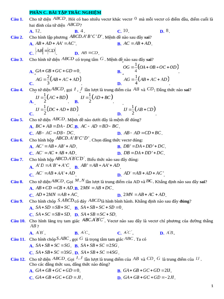 Vecto Khong Gian | PDF