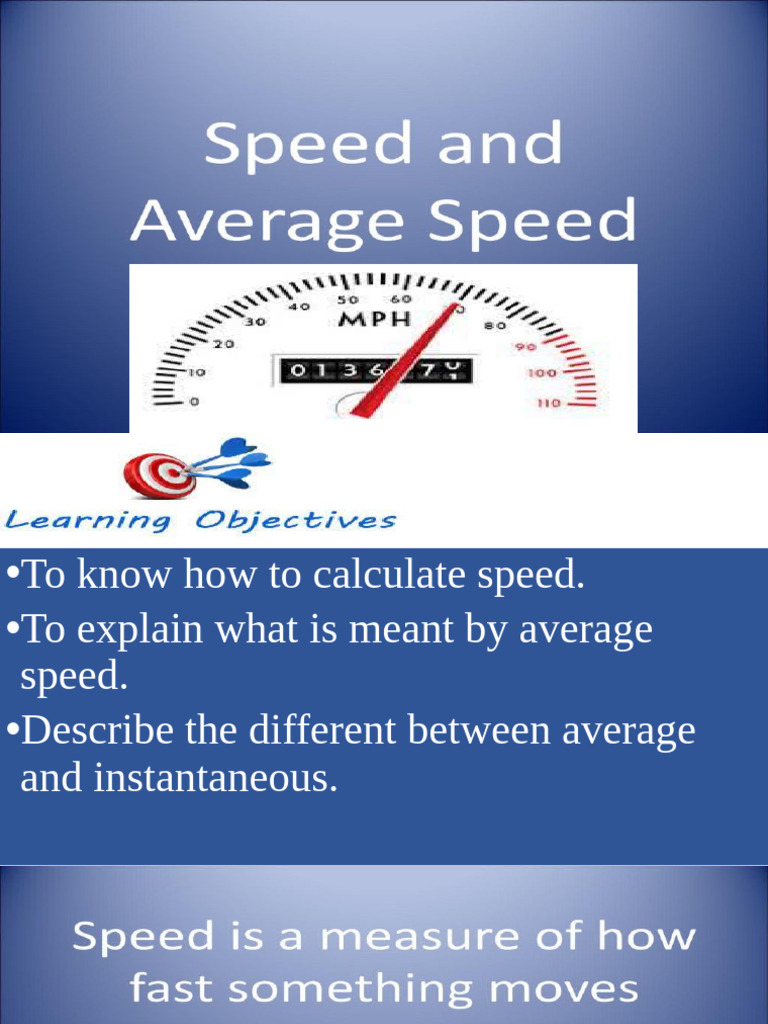 1 Speed and Average Speed | PDF