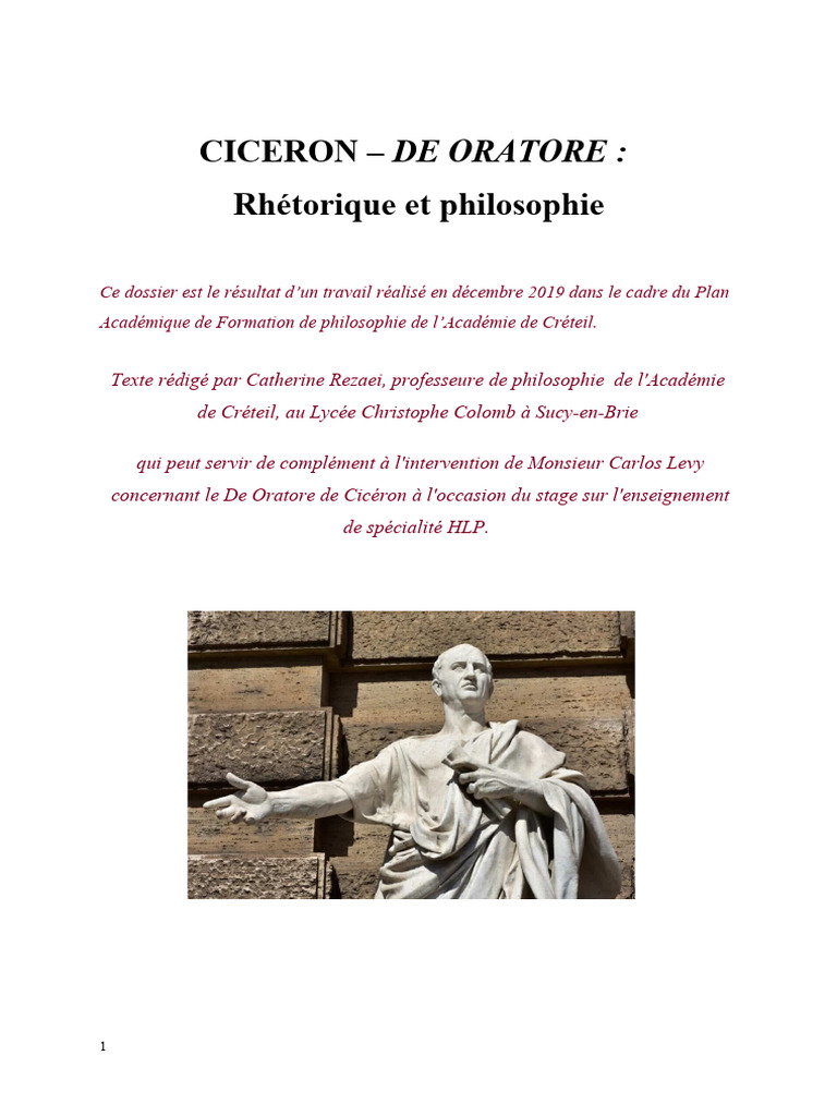 Ciceron - de Oratore 2 1 | PDF