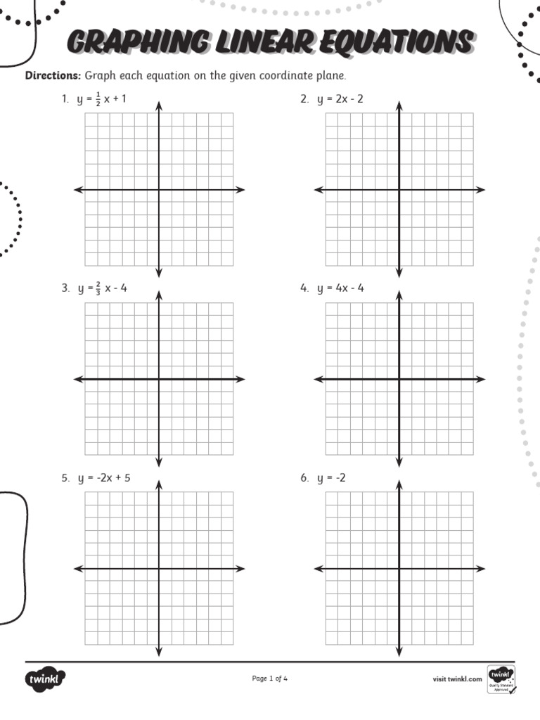 Graphing Linear Equations Worksheet | PDF