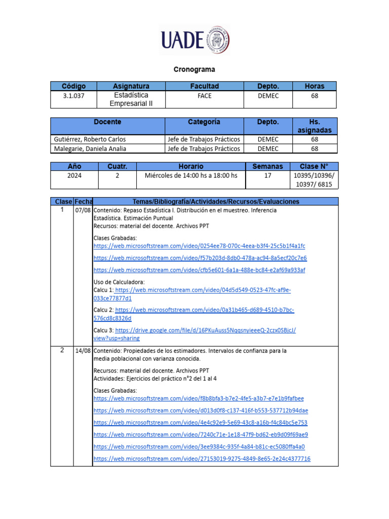 Cronograma-EE2-2C - MIE - TT 2024 | PDF