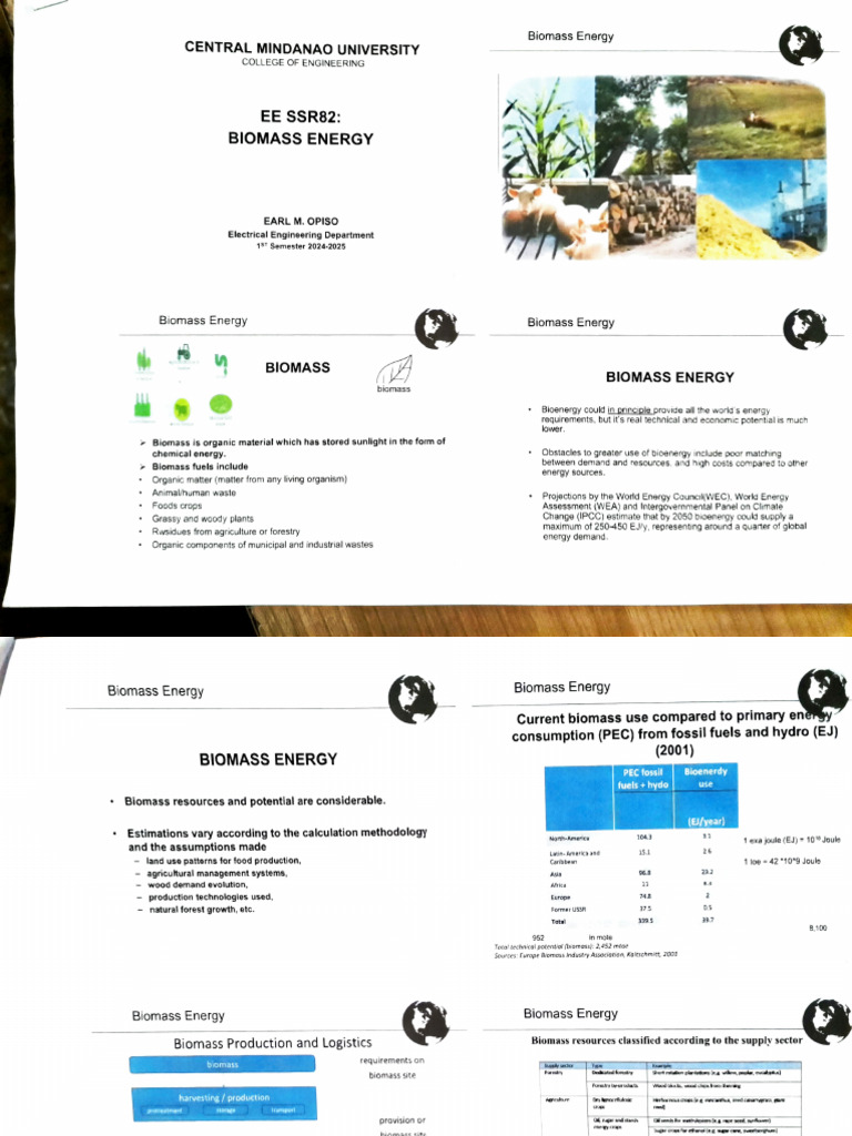 Biomass Lecture Notes | PDF
