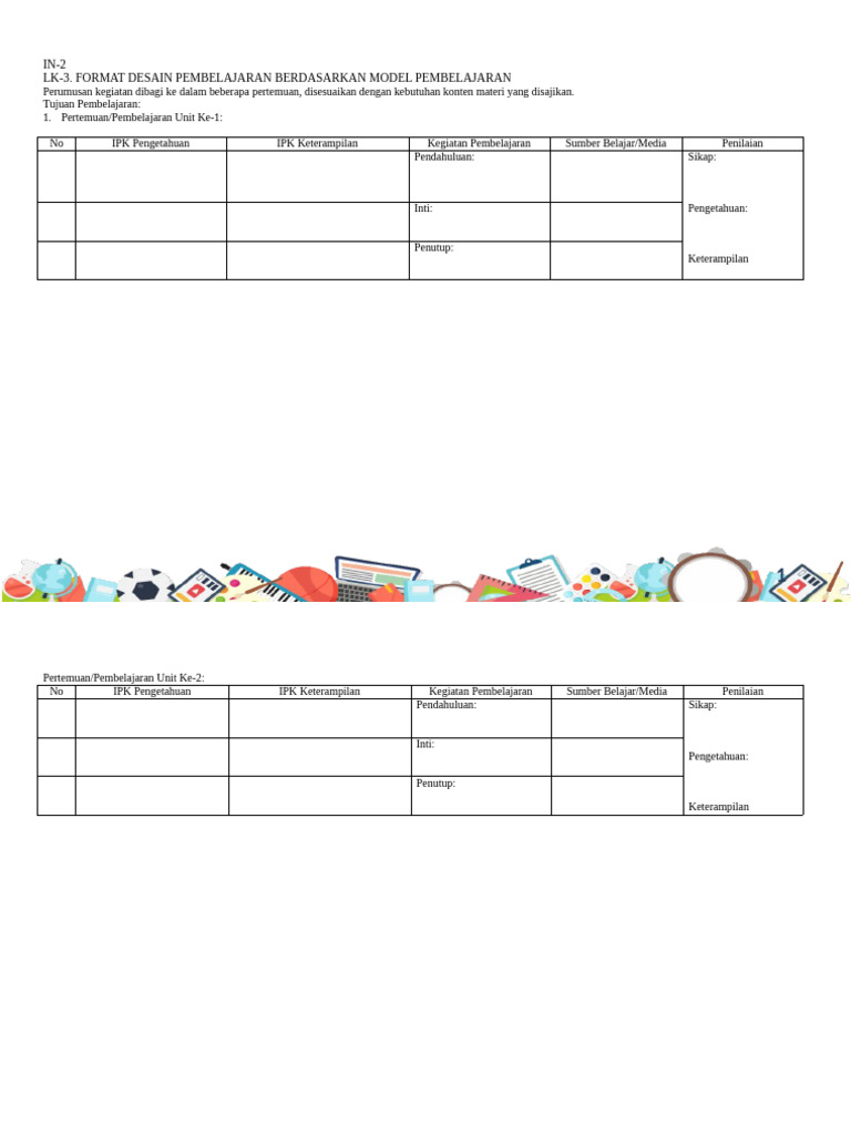 LK.3 Format Desain Pembelajaran | PDF