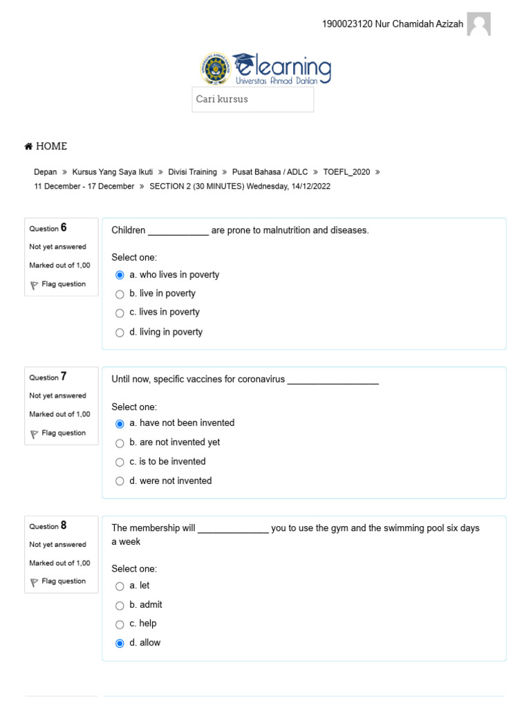 SECTION 2 (30 MINUTES) Wednesday, 14 - 12 - 2022 2 | PDF