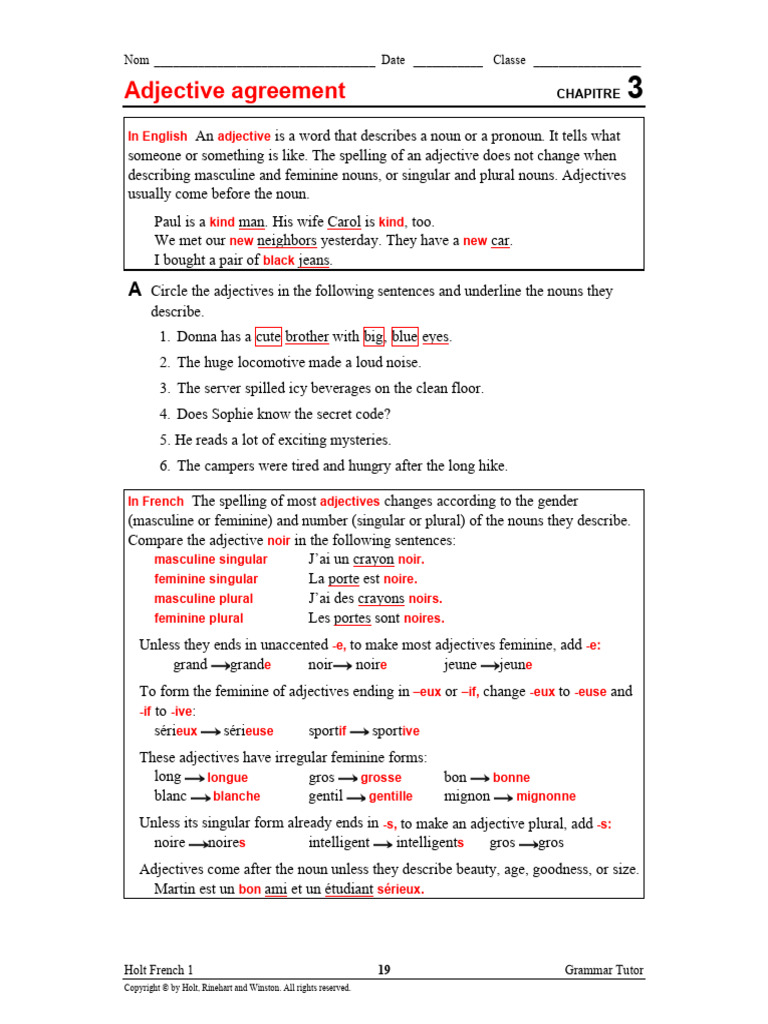 Fr1 Tutorial CH 3 | PDF