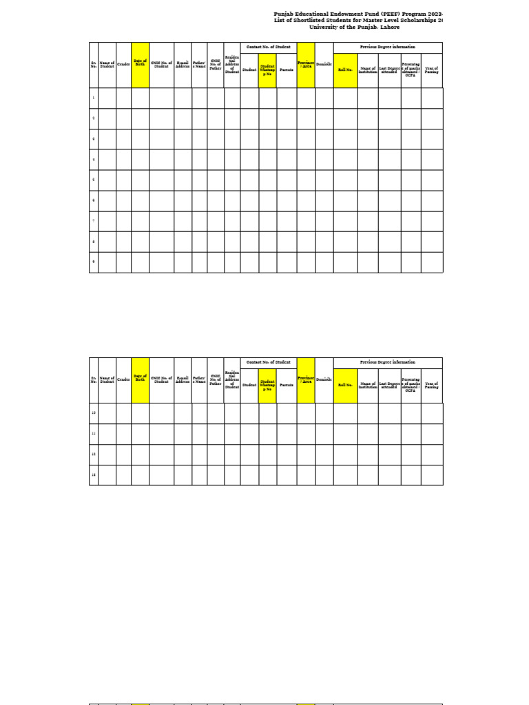 Interview Sheet PEEF | PDF