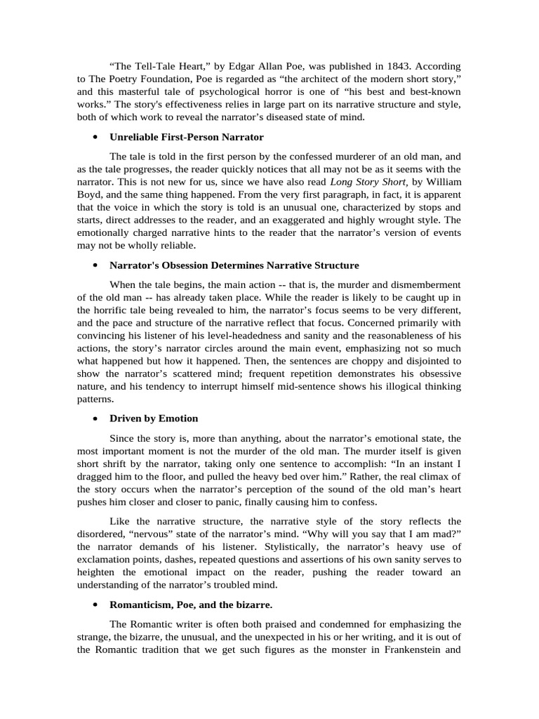 Analysis of The Tell-Tale Heart | PDF