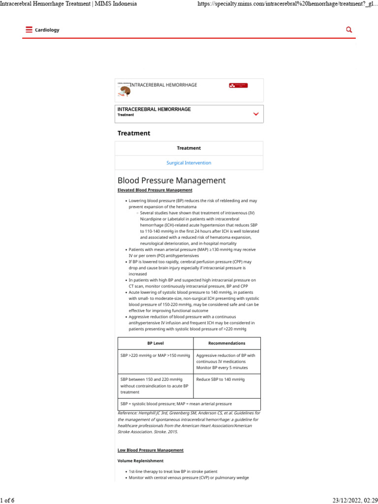 Intracerebral Hemorrhage Treatment MIMS Indonesia | PDF Intracerebral Hemorrhage Treatment MIMS Indonesia | PDF