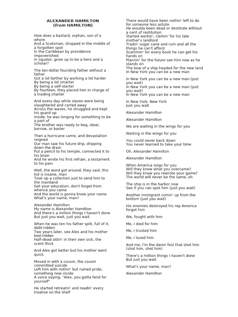 HAMILTON - Alexander Hamilton | PDF | Classics