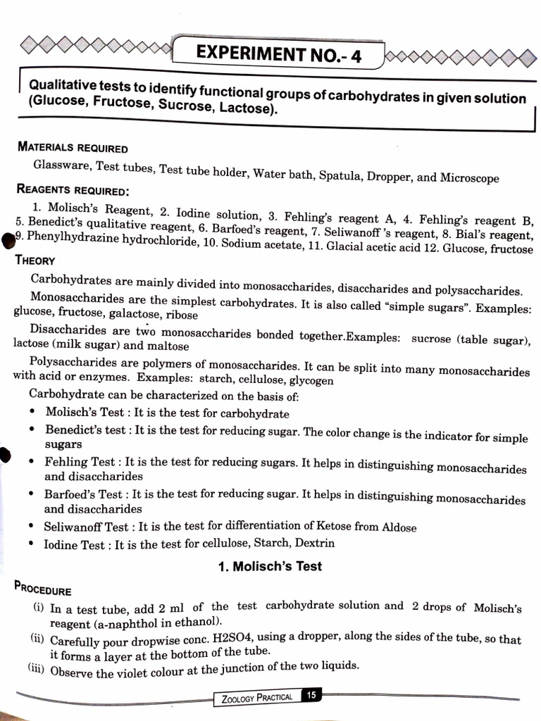 qualitative test for identification of functional groups of ...