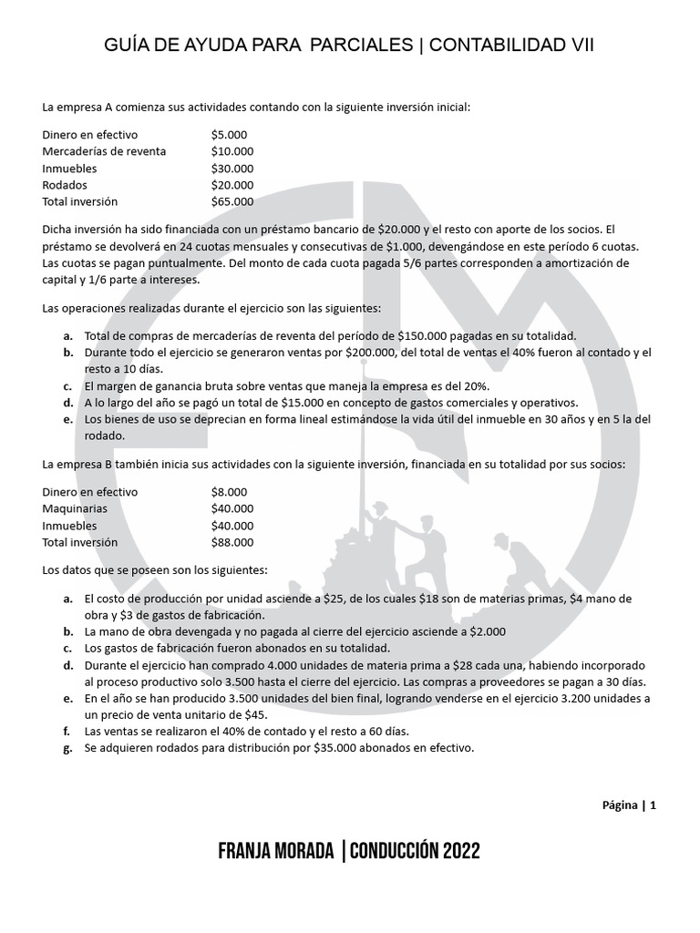 Guia de Ayuda para Primer Parcial - Contabilidad VII | PDF