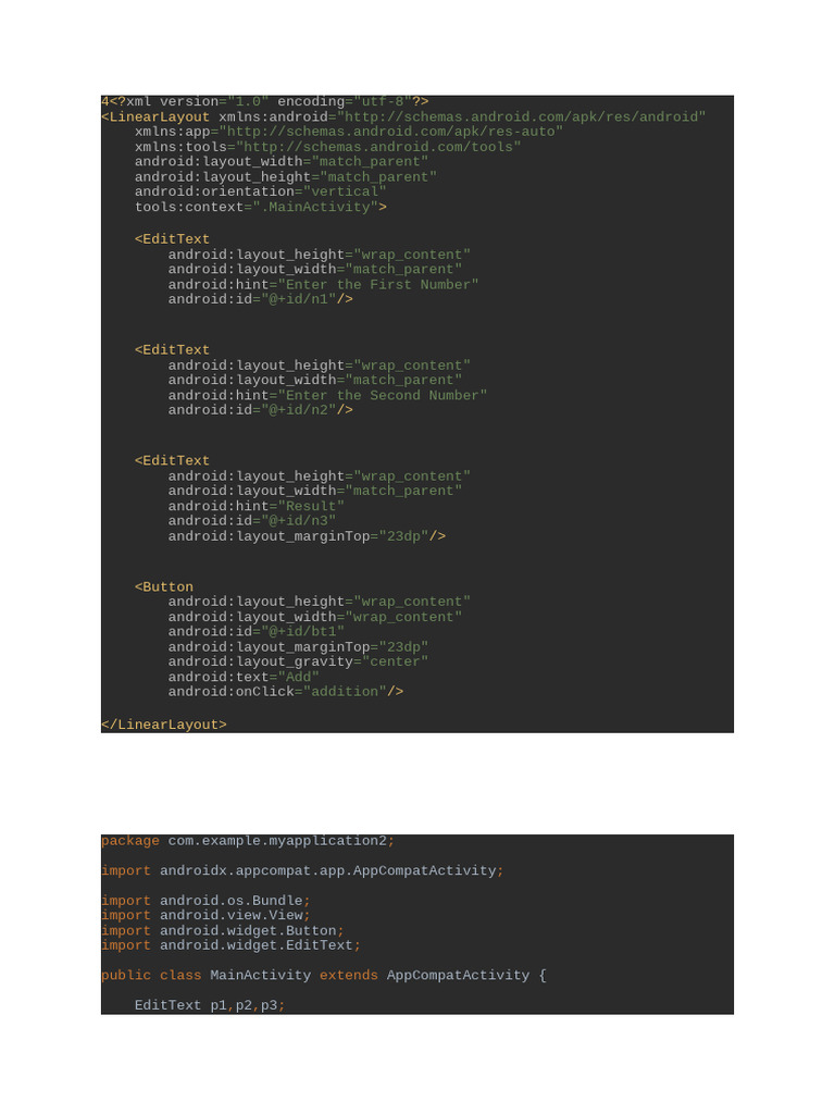 android calculator program | PDF