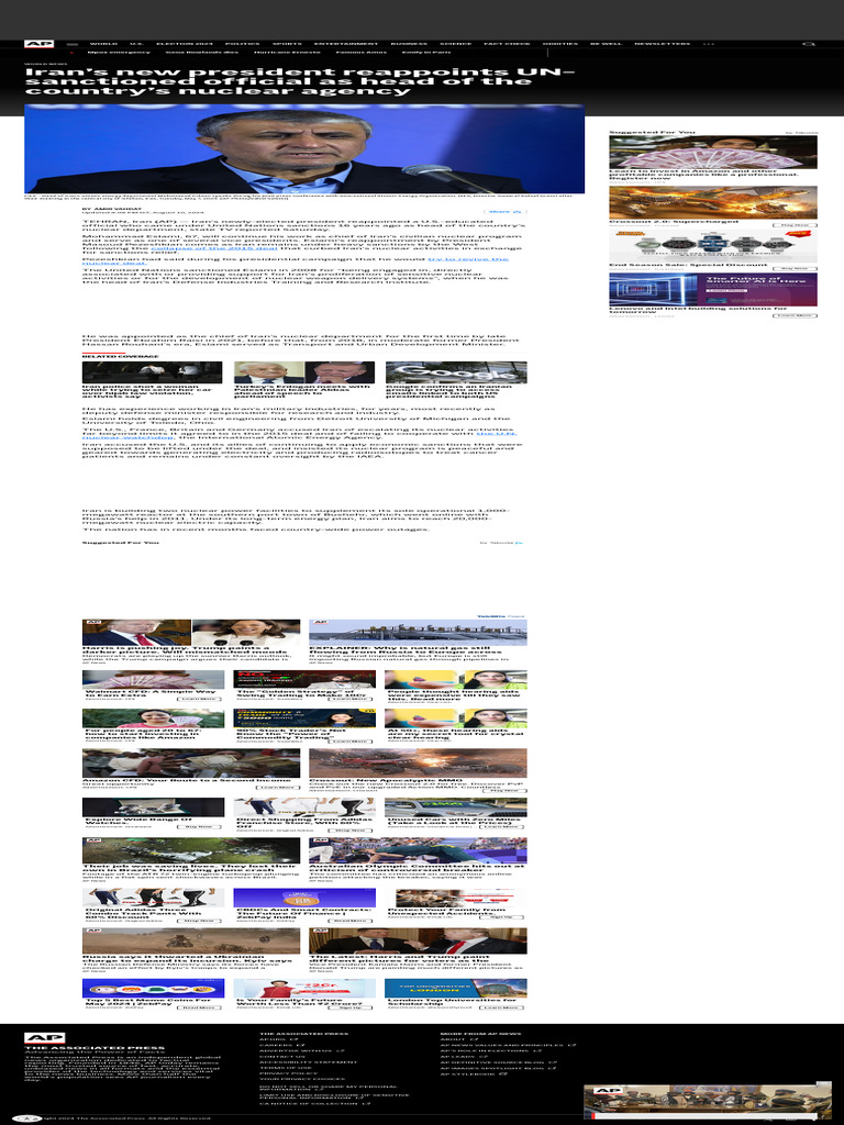 Iran's New President Reappoints UN-sanctioned Official As Head of The ...