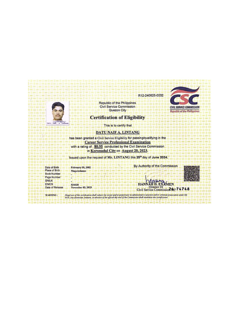 CSC Eligibility | PDF