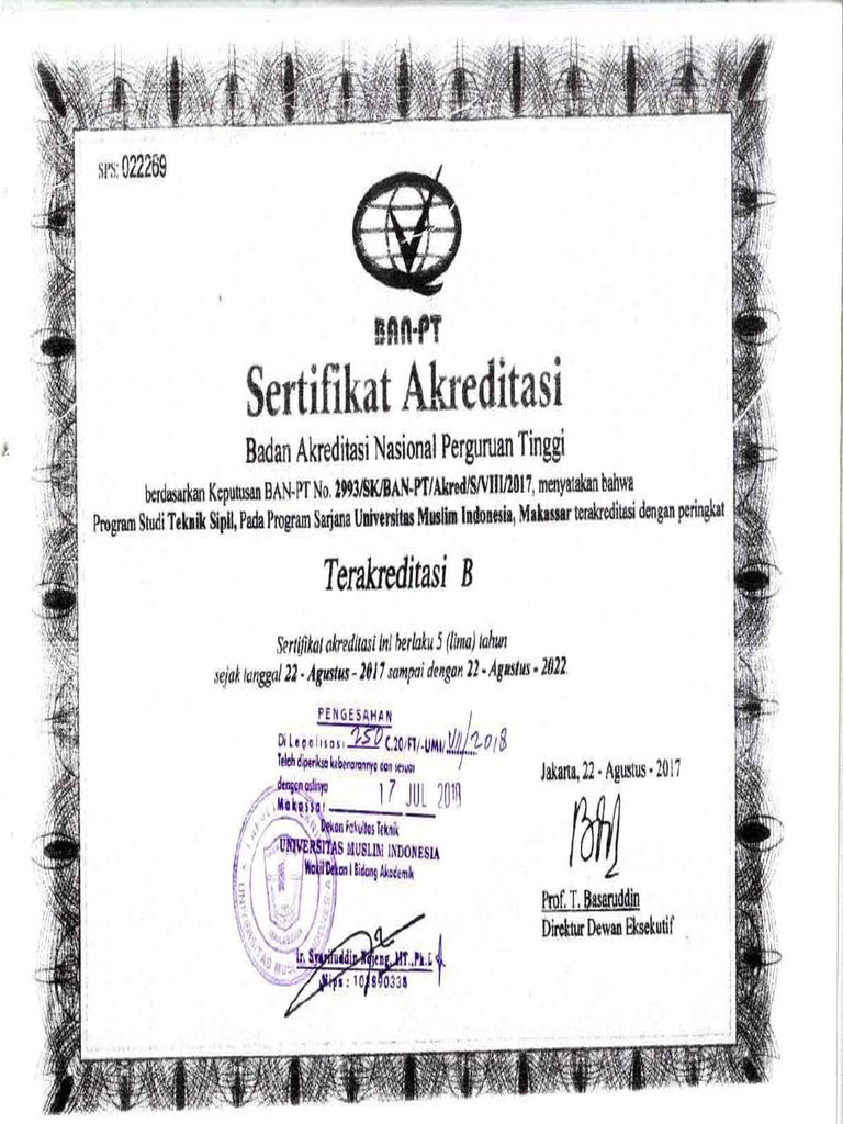 Akreditasi Kampus 2993,Sk,Ban-pt,Akred,Viii,2017 | PDF