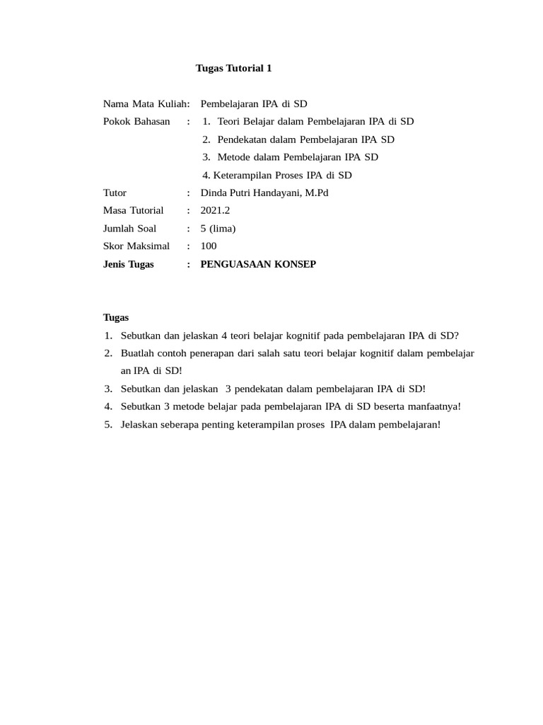 Tugas Tutorial 1 | PDF
