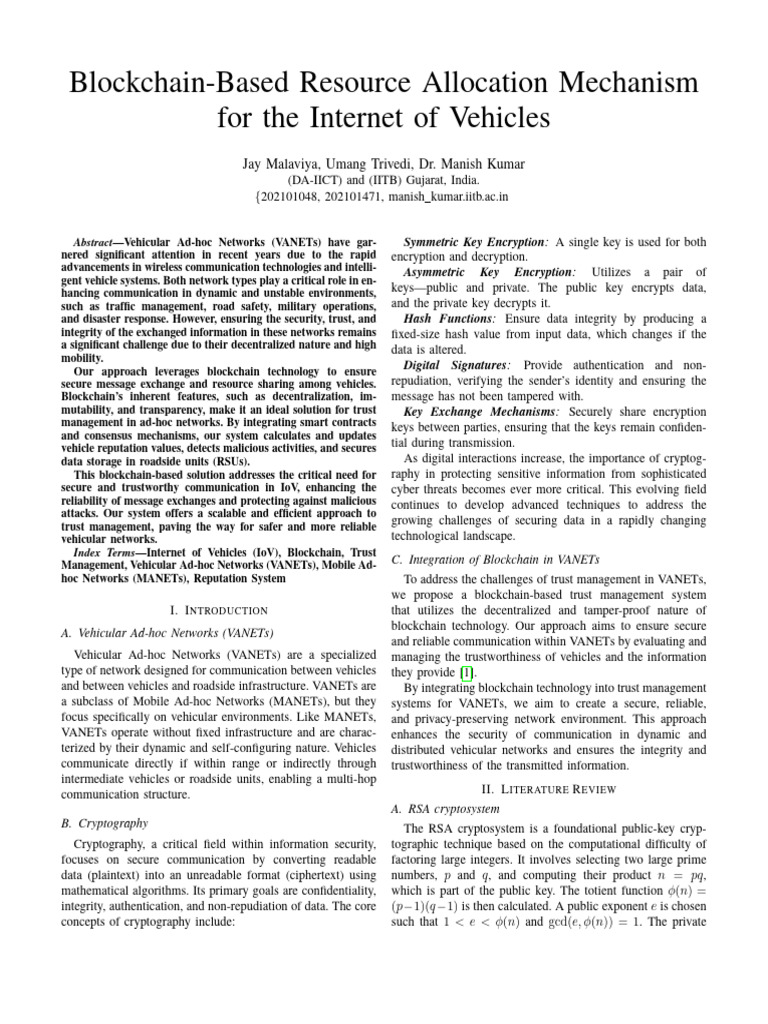 Blockchain-Based Resource Allocation Mechanism | PDF
