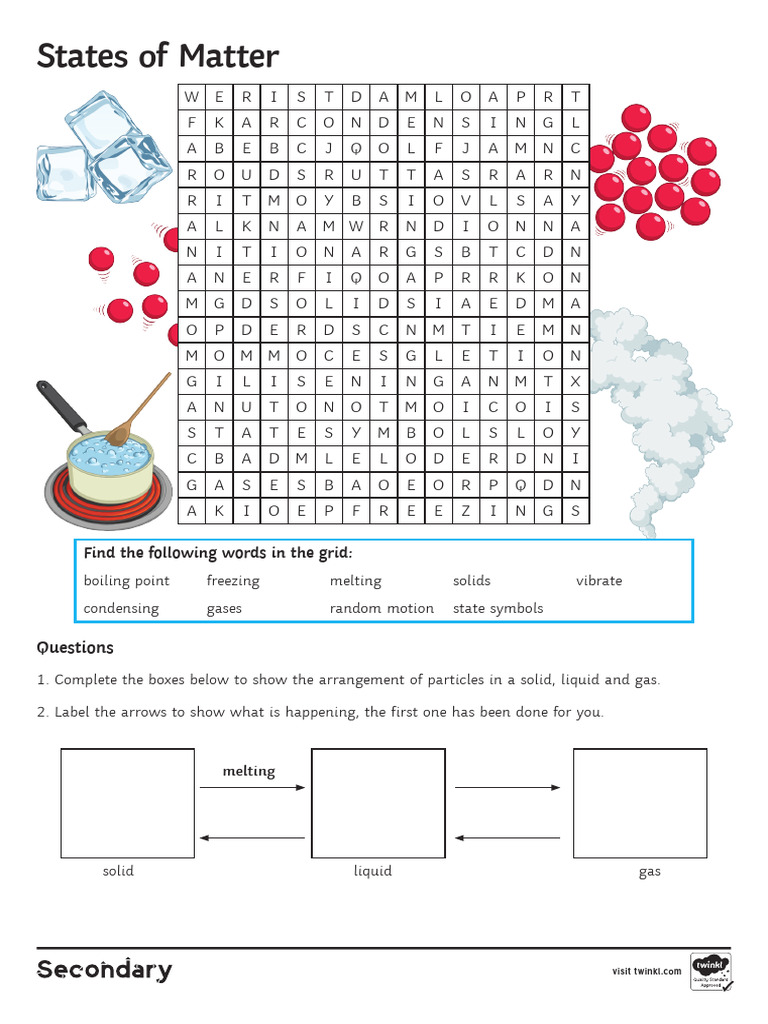 t4 SC 732 States of Matter Word Search English - Ver - 1 | PDF
