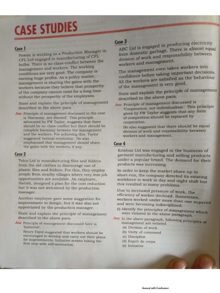 Case Studies Chapter 2 Business Studies | PDF