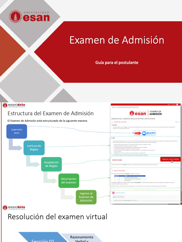 Guía Examen Admisión Virtual - Postulante REGULAR | PDF
