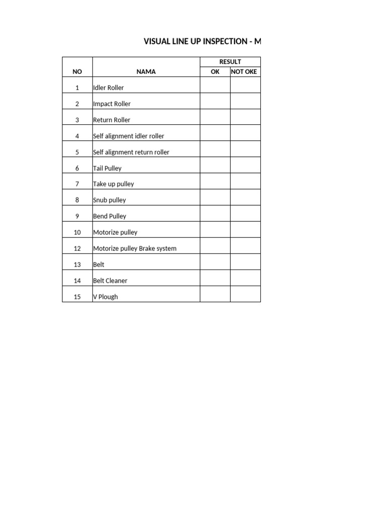 Line Up Check Mechanical | PDF