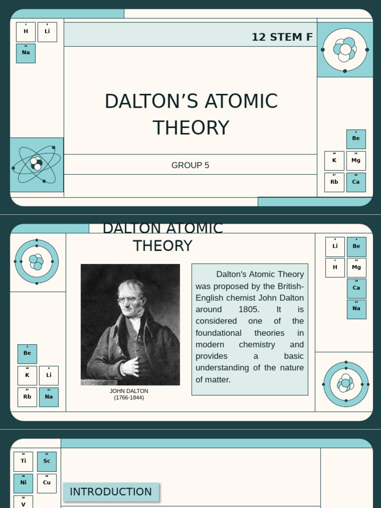 Daltons Atomic Theory | PDF