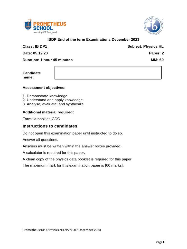 DP1 - EOT Paper 2 - HL | PDF