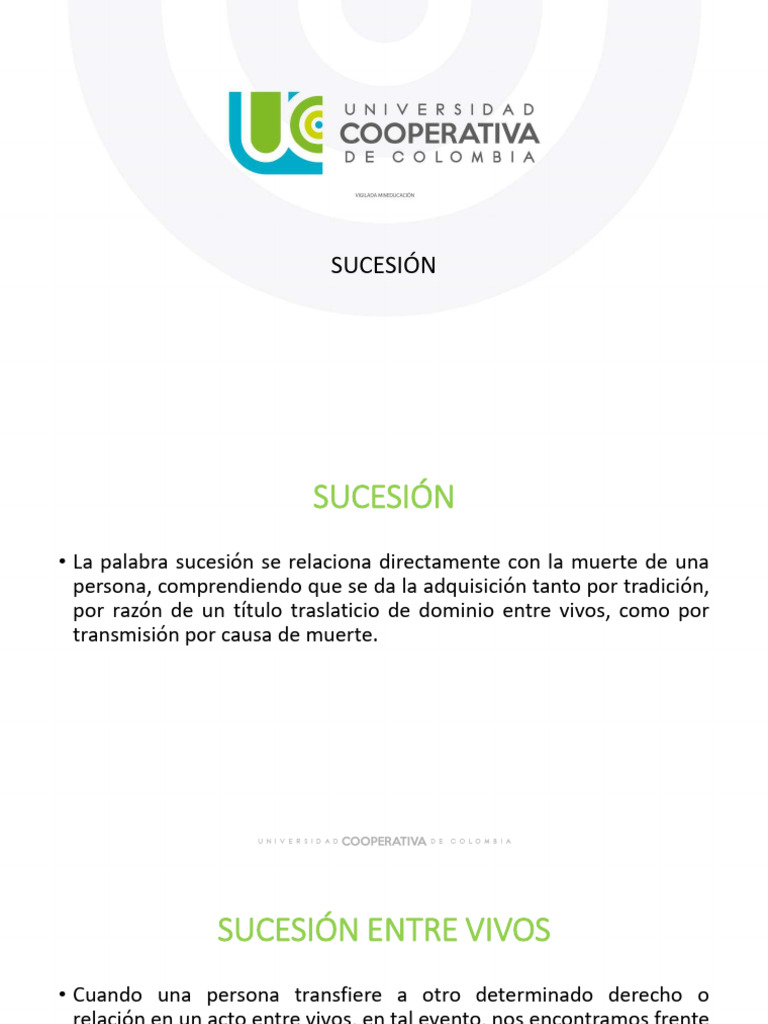 Sucesión y Clases de Sucesión. | PDF