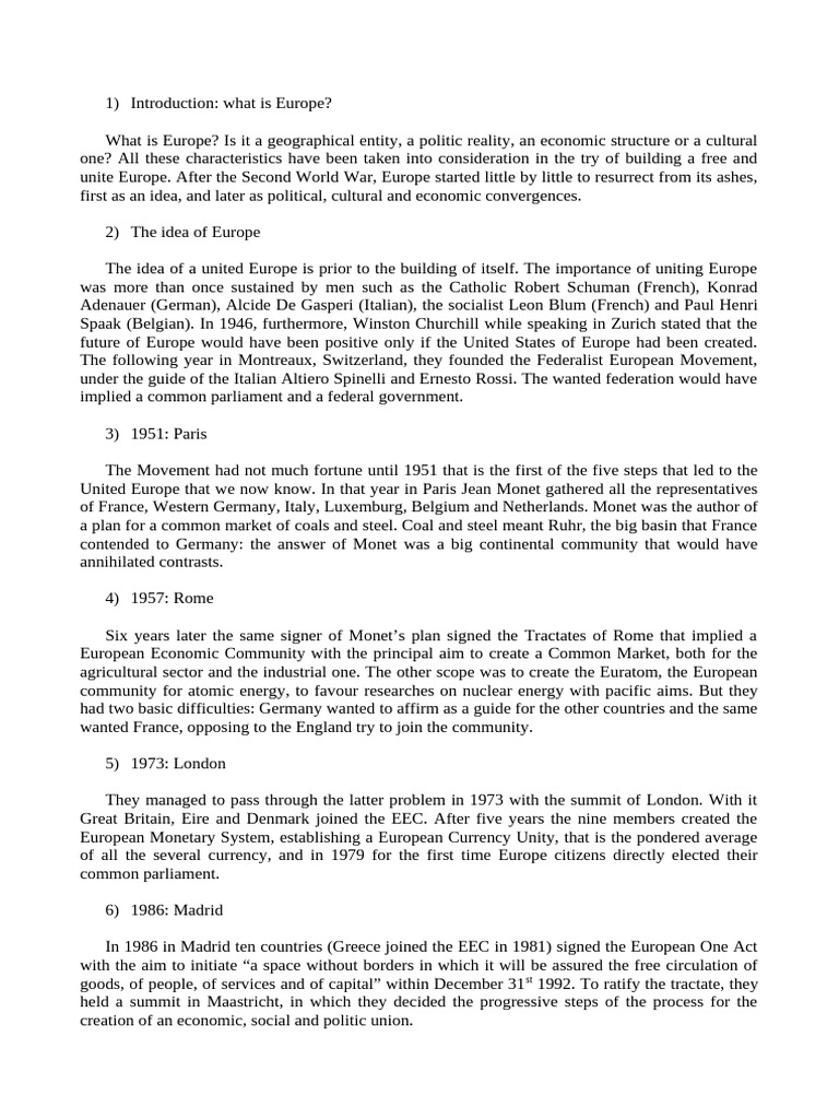 History of the European Union | PDF