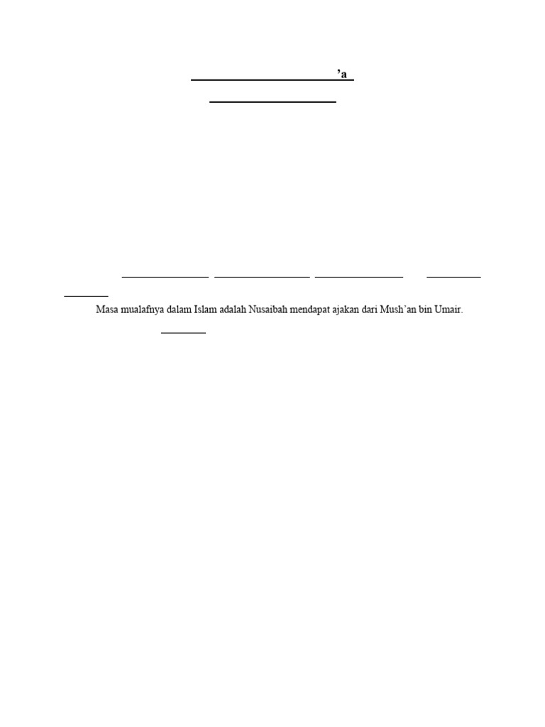 Biografi Nusaibah Binti Ka | PDF