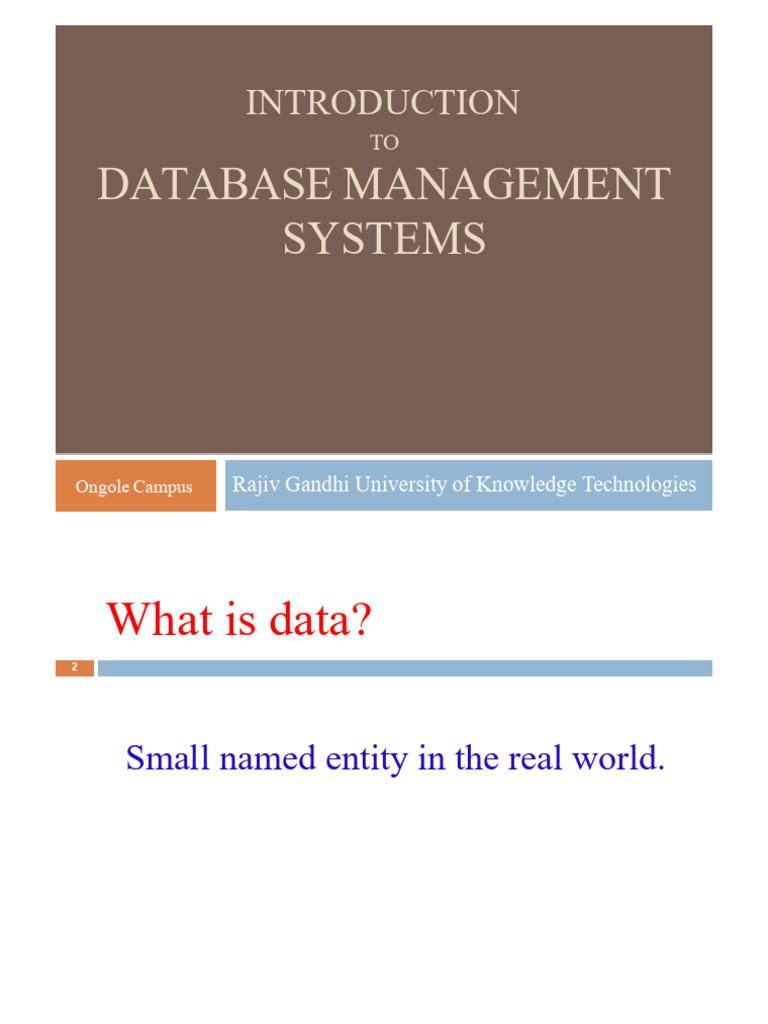 DBMS Unit1 | PDF