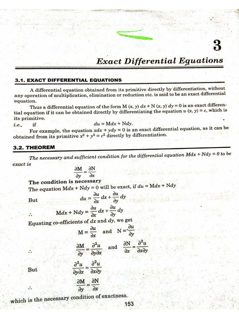 Exact Differential Equations | PDF