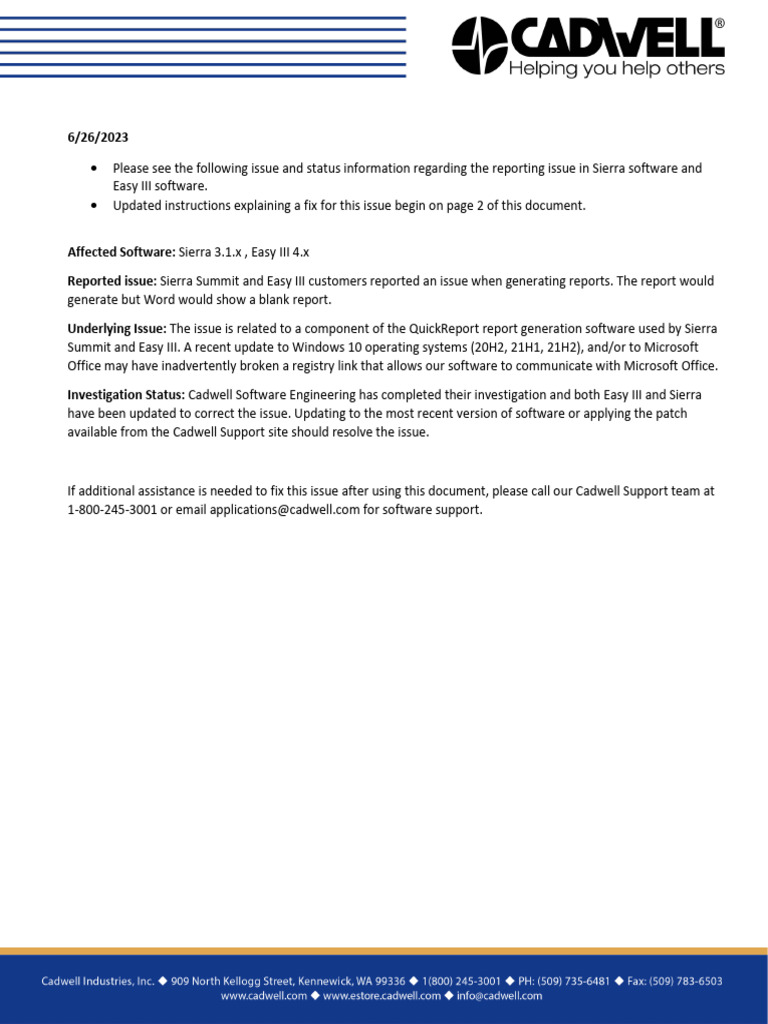 cadwell easy III software fixing | PDF