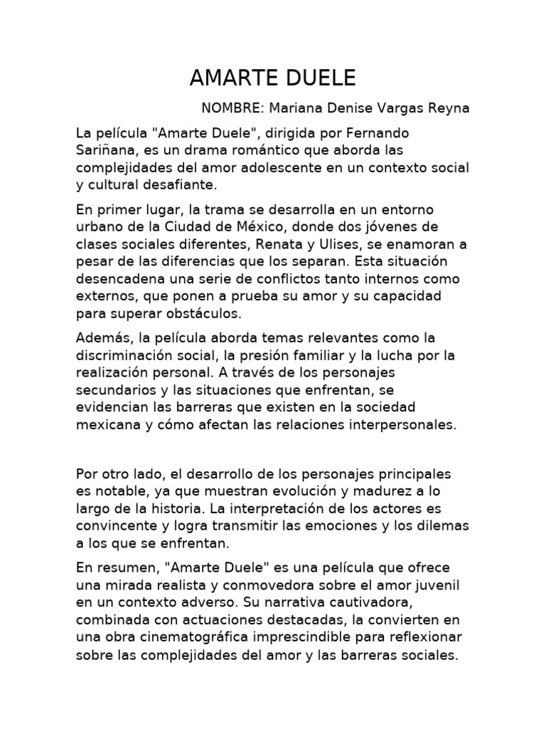 AMARTE DUELE reseña | PDF