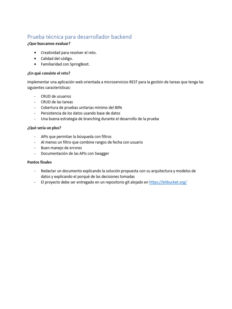 Prueba Técnica - Backend | PDF
