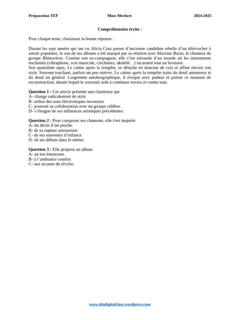 Choisissez La Bonne Réponse | PDF