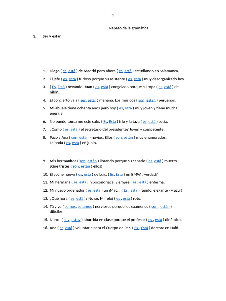 Repaso de La Gramática | PDF