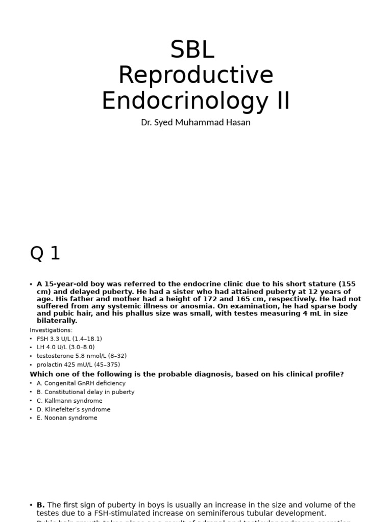 SBL Reproductive Endo II | PDF