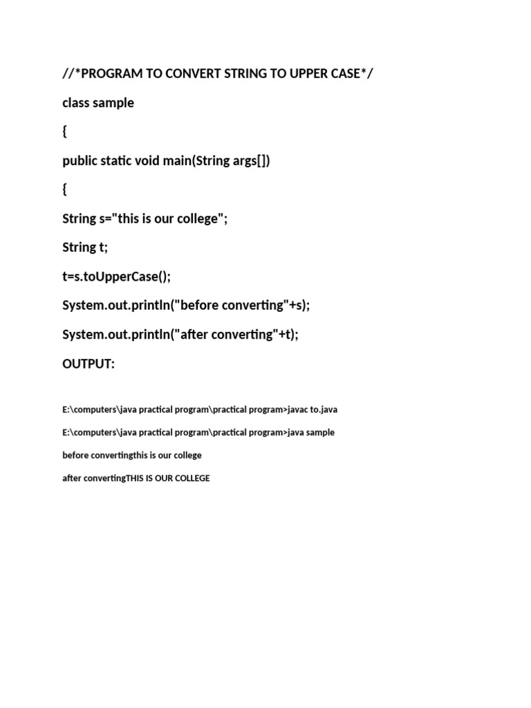 Program To Convert String To Upper Case | PDF
