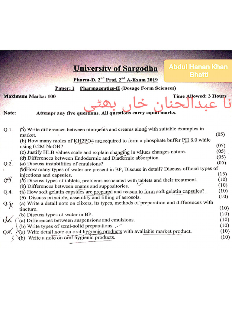 Pharm D 2nd Prof 2nd Annual 2019 | PDF