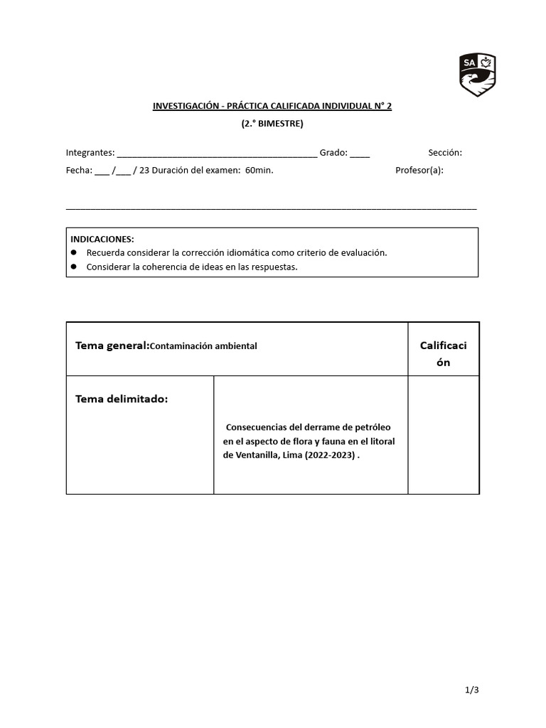 Esquema - PC - INV - 9° - IIB - 2023 | PDF
