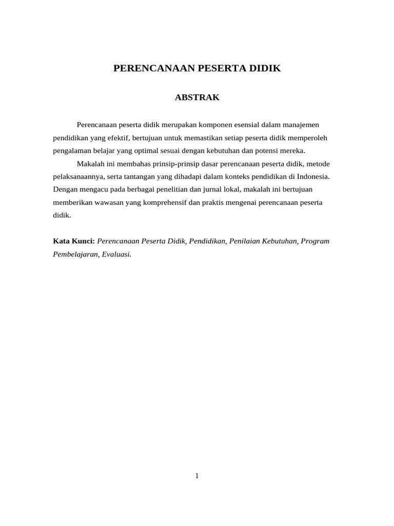 MK Perencanaan Peserta Didik (Pai 5) | PDF