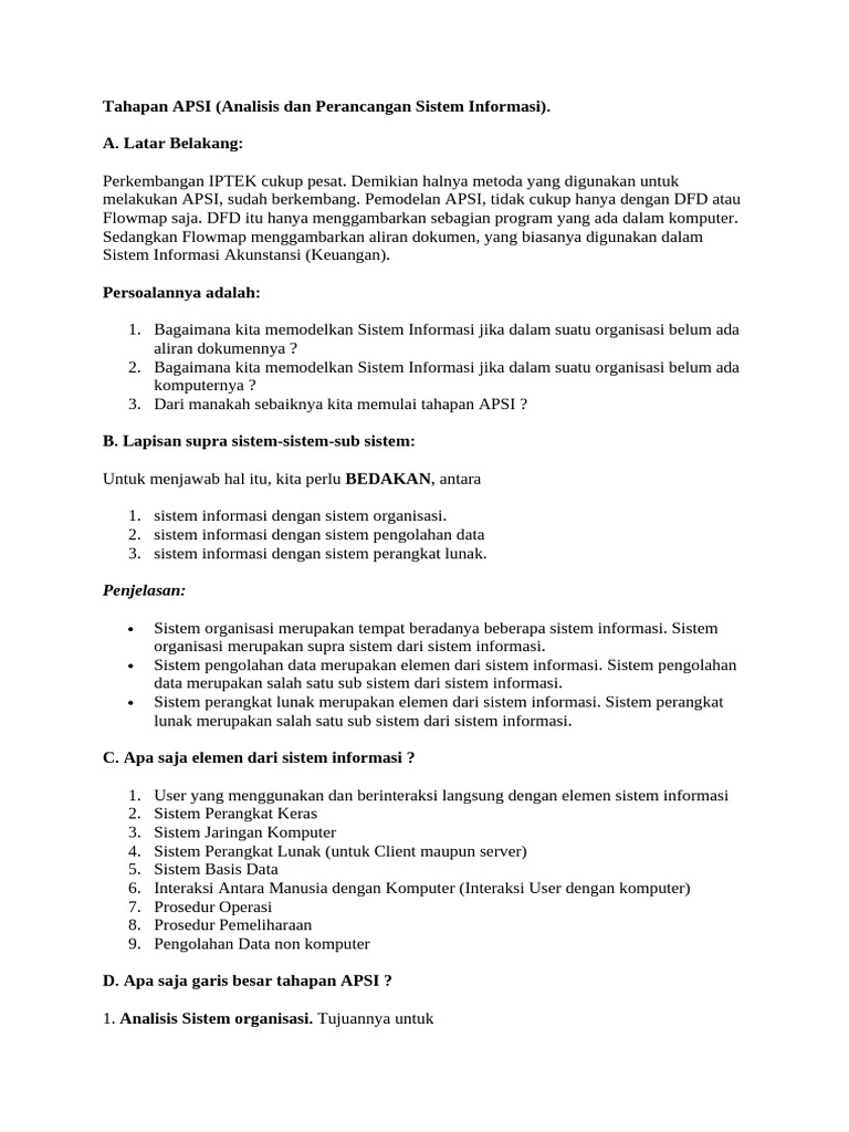 Tahapan APSI | PDF