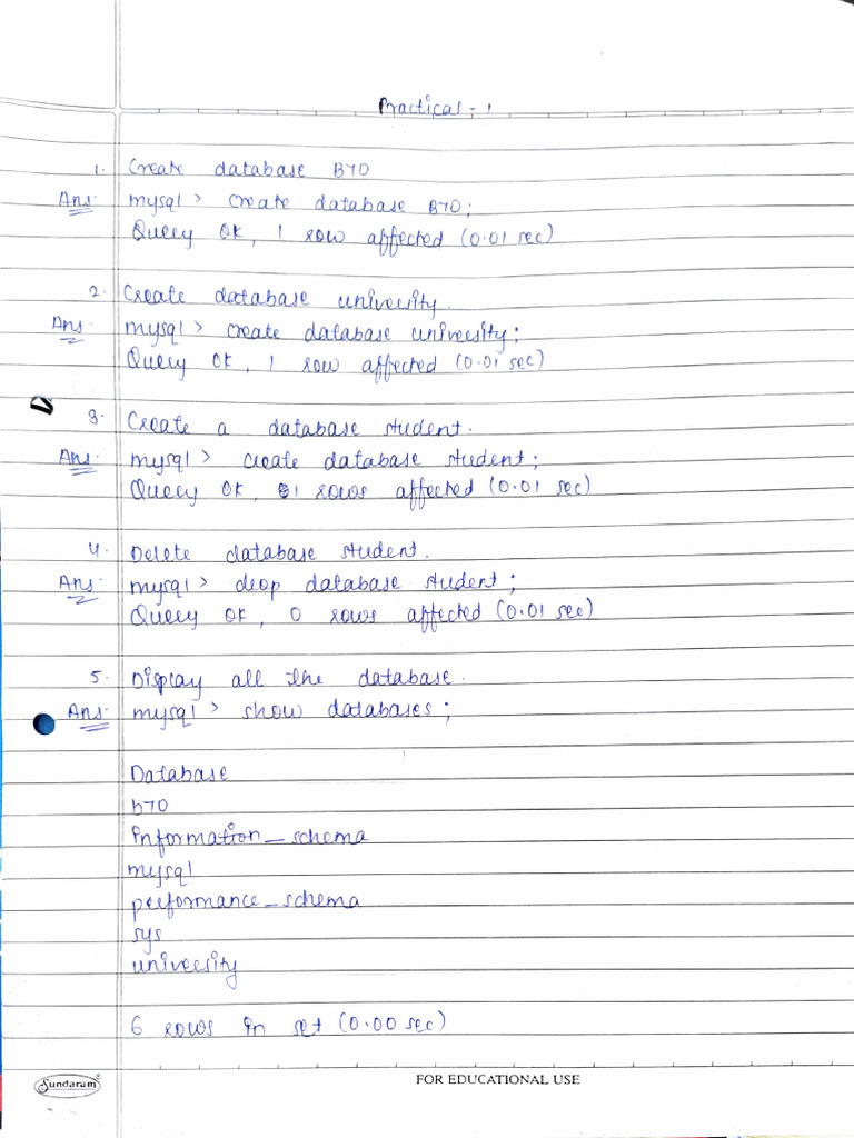 DBMS Practical | PDF