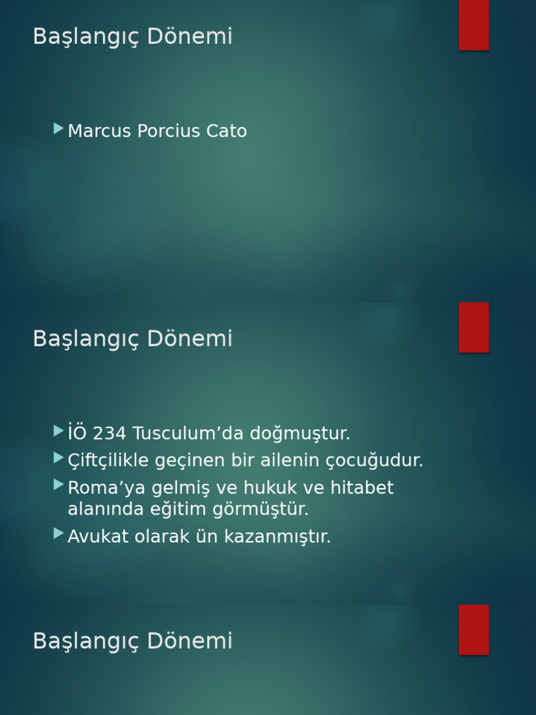Baslangic Donemi 12 Cato | PDF