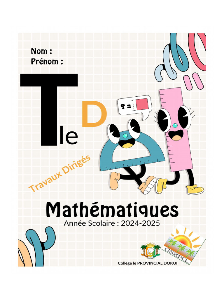 de Travaux Dirigés Maths Tle D Collège Le Provincial 2025 | PDF