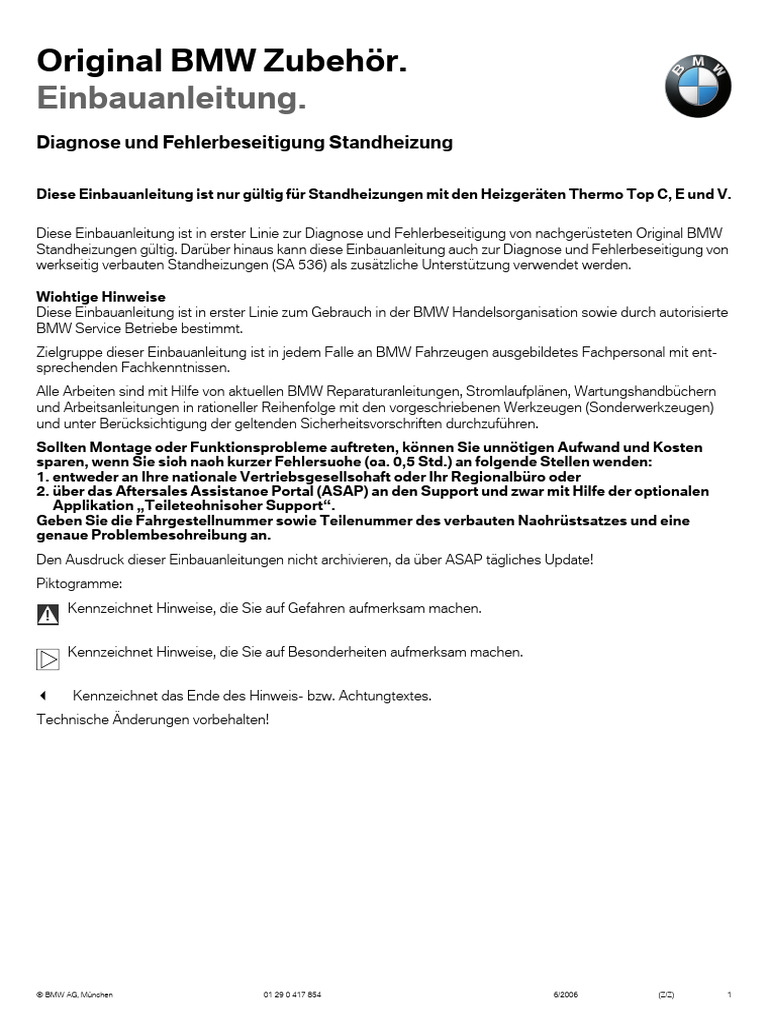 BMW E90 - Webasto OEM Retrofit Germ. | PDF