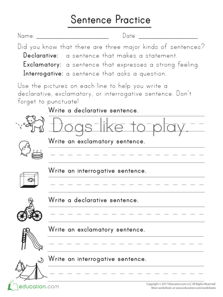 Practice Using Three Kinds of Sentences | PDF | Career & Growth ...